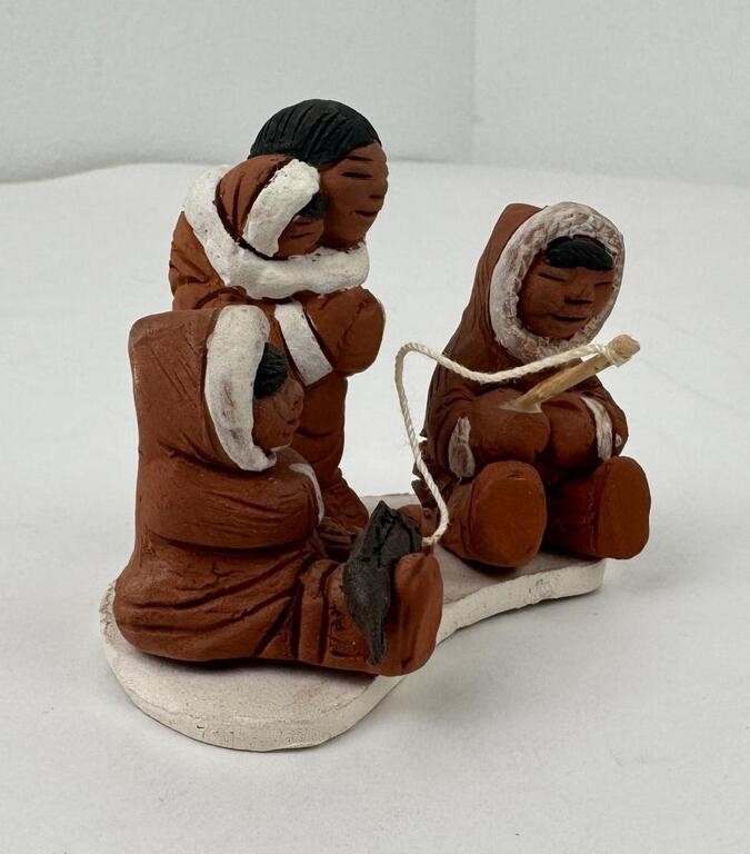 Elja Seras | Elja Seras Inuit Native Pottery Figurine Group | MutualArt