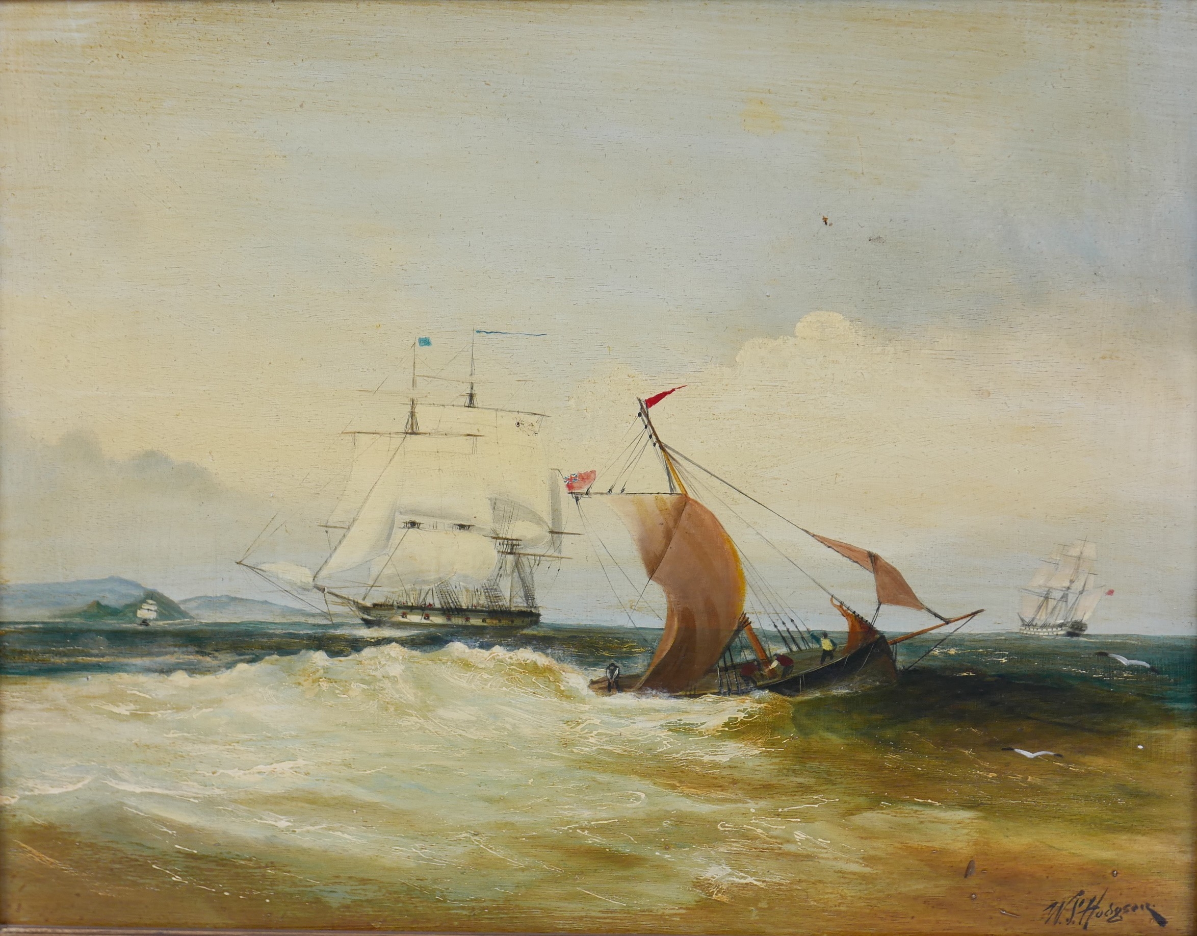 William Scott Hodgson | William S Hodgson seascape fishing boat in a ...