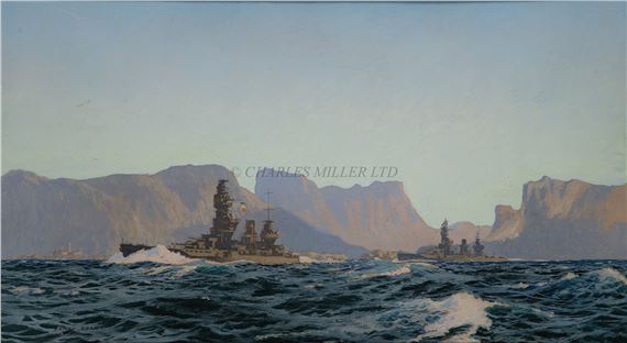 Charles Pears | 1958) - JAPANESE BATTLESHIPS 'FUSO' & 'YAMISHIRO' OFF ...