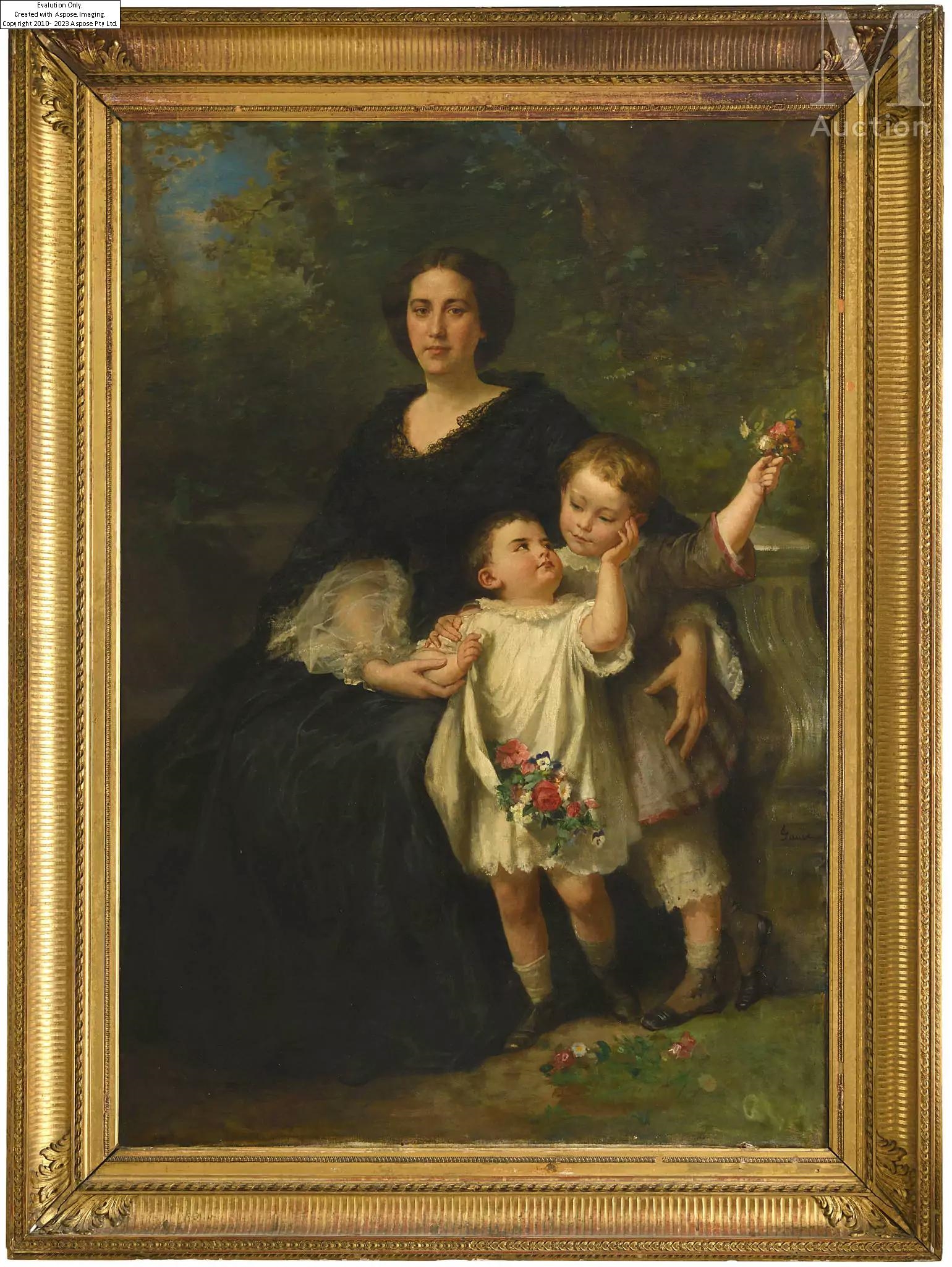 Eugène Faure | Portrait de femme avec ses enfants (1822) | MutualArt