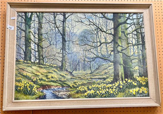 A. Wilson Burns | oil on canvas forest landscape | MutualArt