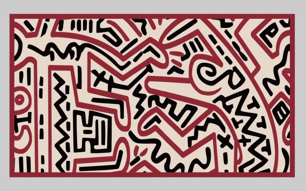 Keith Haring | Tapis pure laine Hommage à Keith Haring | MutualArt