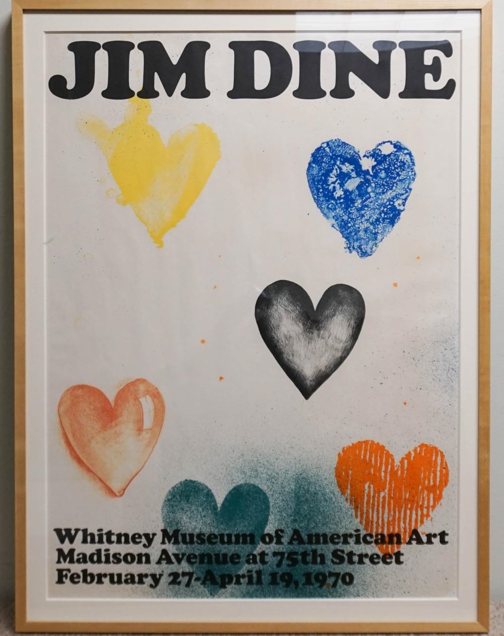 Jim Dine | Whitney Museum Exhibition Poster (Six Hearts (1970) | MutualArt