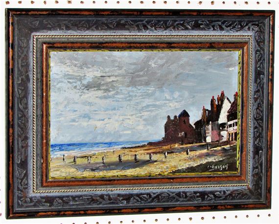 Charles Evison | View of a town by the coast (20th Century) | MutualArt