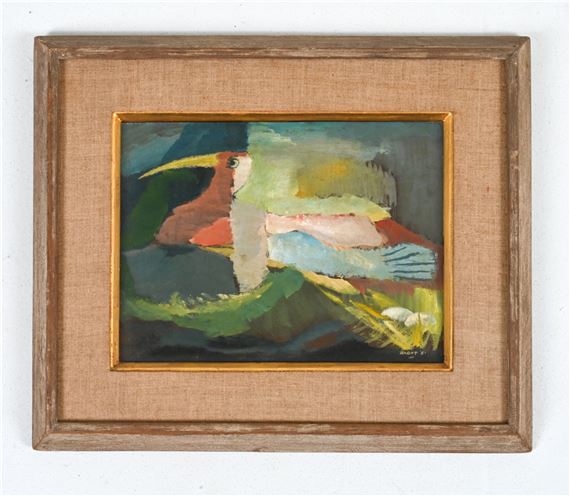 Paul Rabut | PAUL RABUT (1914-1983) ABSTRACT ON BOARD (1951) | MutualArt