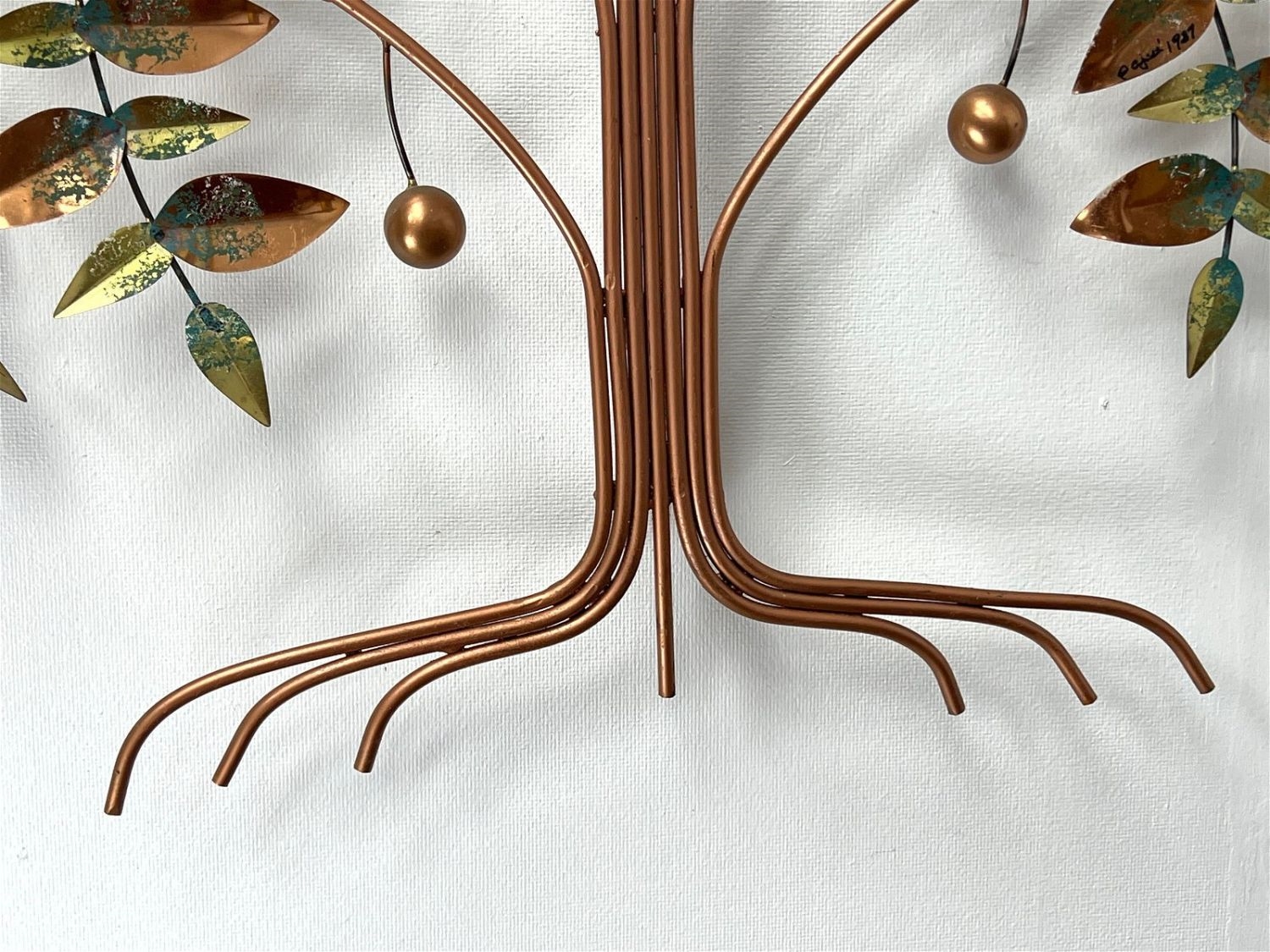 Curtis Jeré | Signed C JERE 1987 Mixed Metal Fruit Tree Sculpture (1987 ...