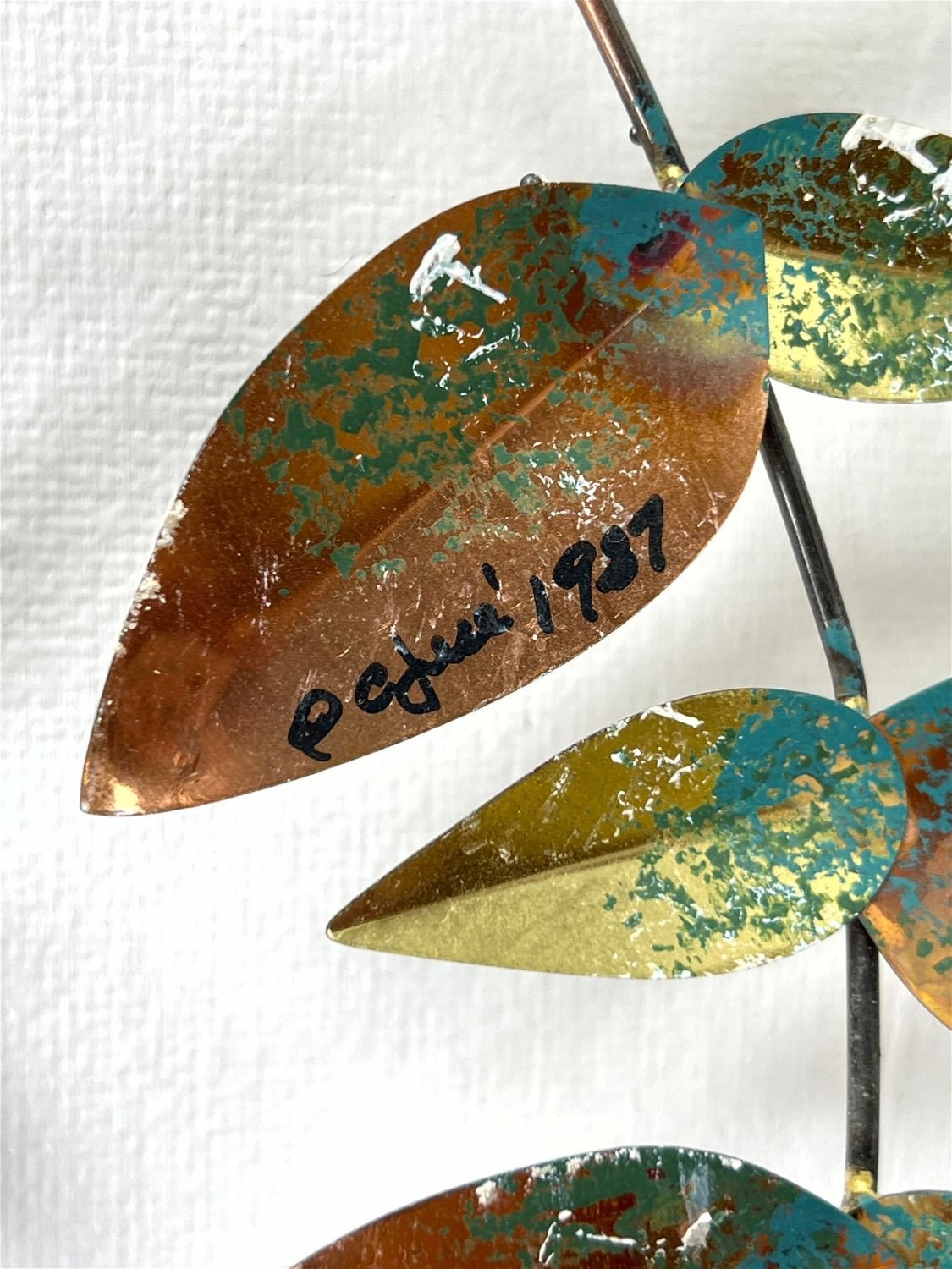 Curtis Jeré | Signed C JERE 1987 Mixed Metal Fruit Tree Sculpture (1987 ...