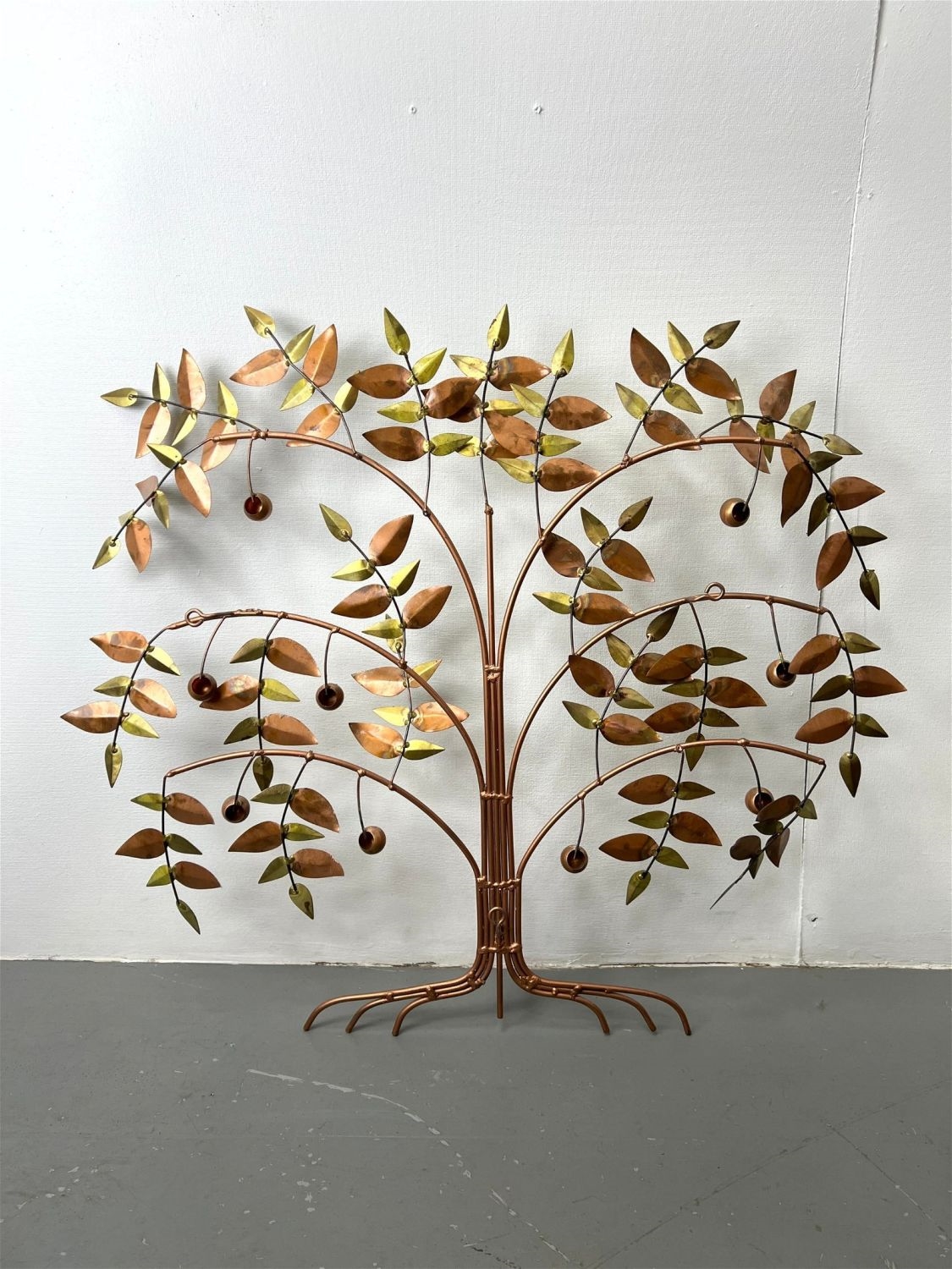 Curtis Jeré | Signed C JERE 1987 Mixed Metal Fruit Tree Sculpture (1987 ...