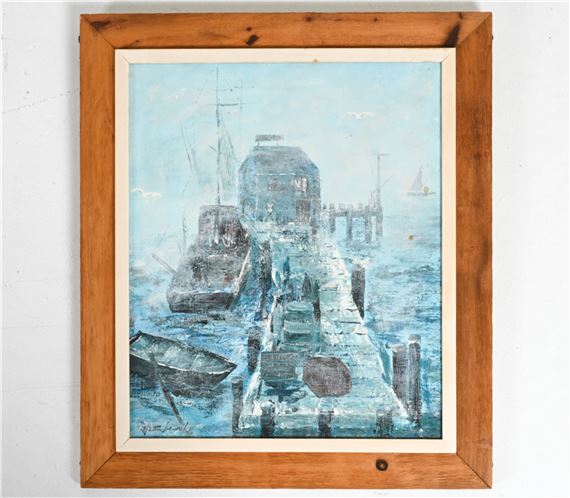 Martin Jewell | MARTIN JEWELL ABSTRACT HARBOR SCENE (71) | MutualArt