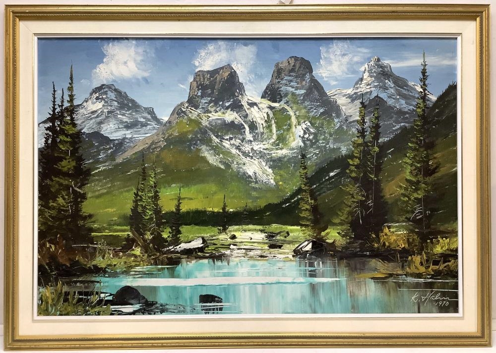 Kurt Hahn | Kurt Hahn Canadian Mountains Oil On Board (1615) | MutualArt