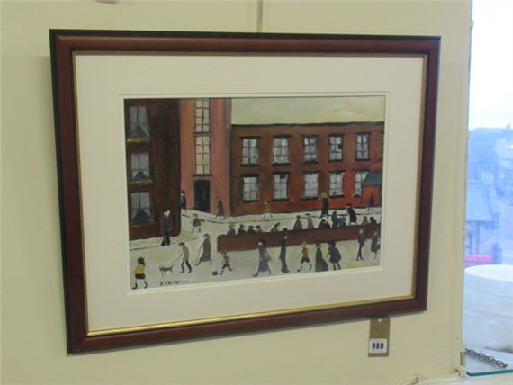 Jim Trueman | STREET SCENE OIL ON BOARD BY JIM TRUEMAN | MutualArt