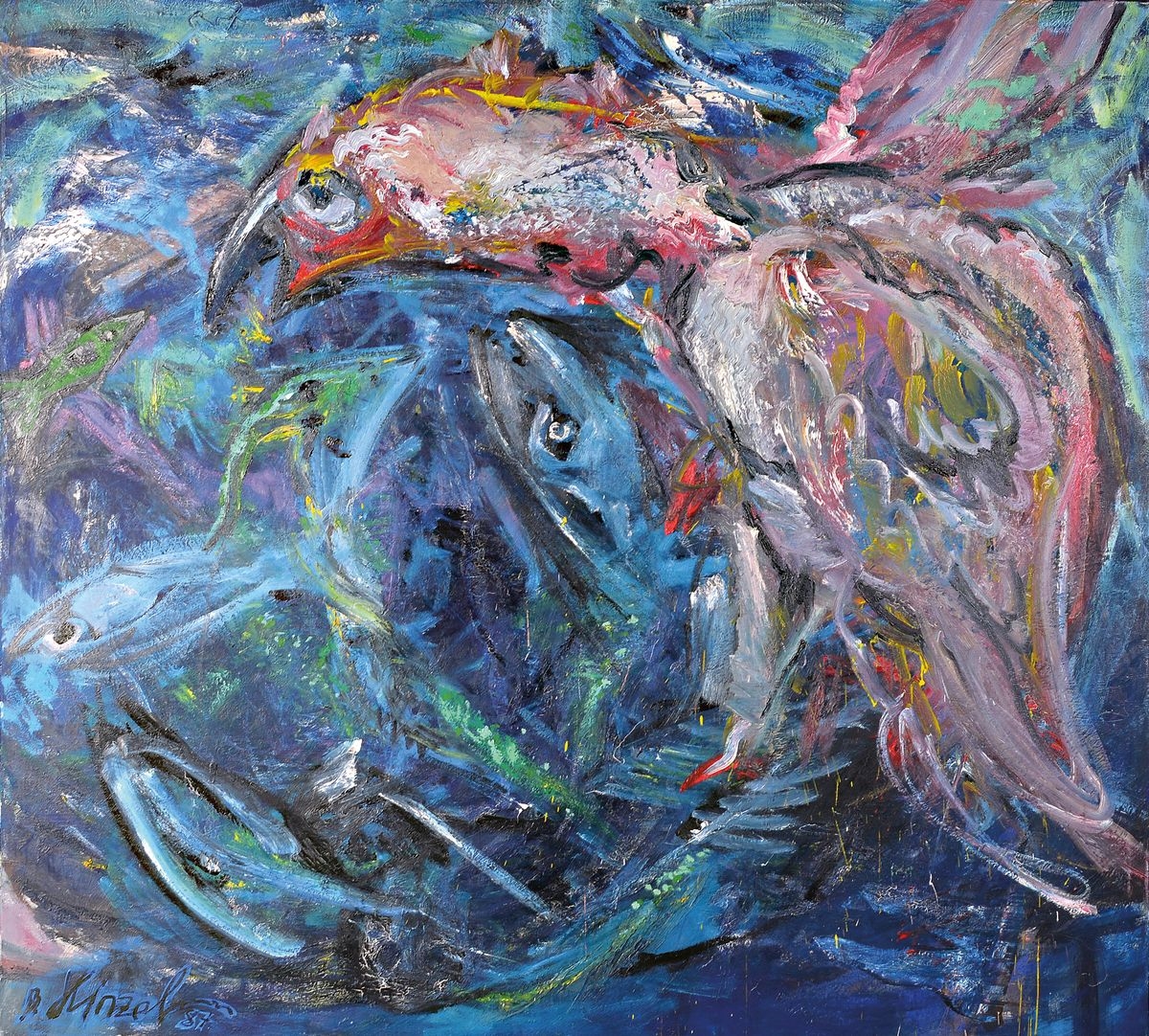 Bernd Hinzelmann | monumental abstract-figurative composition (1987) | MutualArt