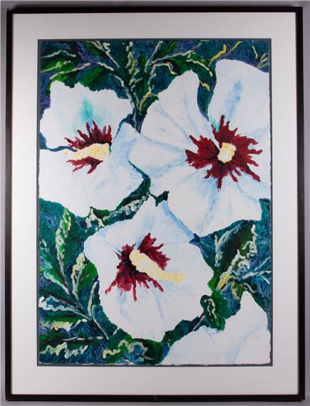 Jane Maxfield | Large Painting of Hibiscus Flowers | MutualArt