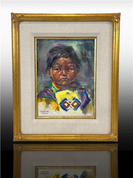 Guadalupe Apodaca | A Guadalupe Apodaca Native American Oil On Canvas ...