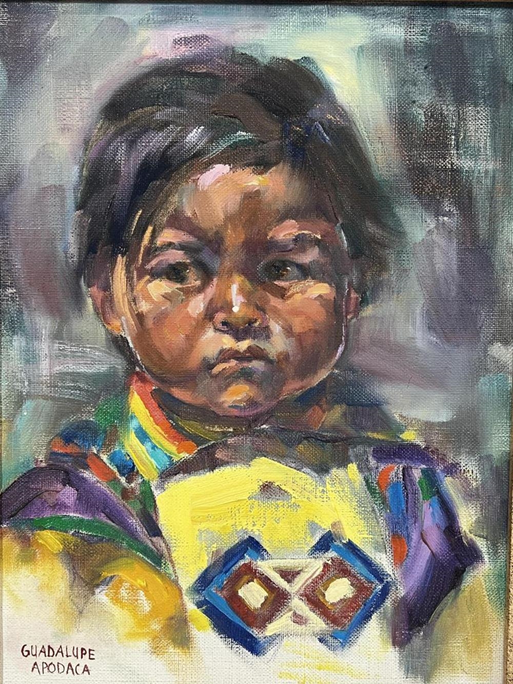 Guadalupe Apodaca | A Guadalupe Apodaca Native American Oil On Canvas ...