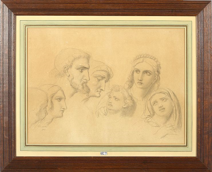 François-Joseph Navez | Etude de portraits (1865) | MutualArt