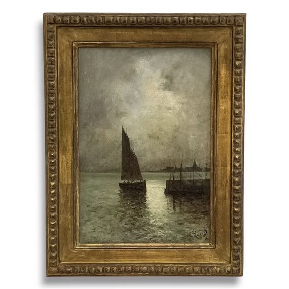Louis Proust | Marine au clair de lune | MutualArt