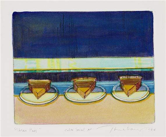 Wayne Thiebaud | Three Pies (1964) | MutualArt