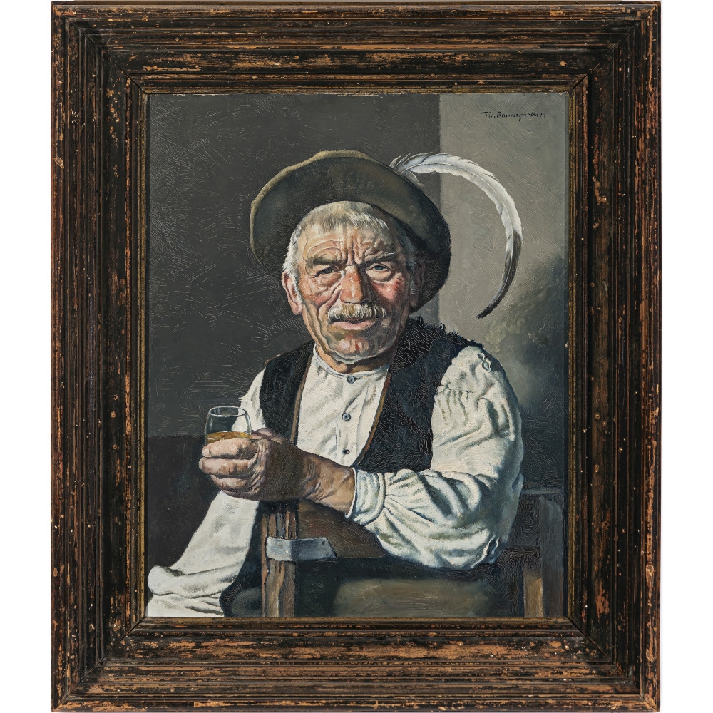 Thomas Baumgartner | Bauer mit Weinglas (1962) | MutualArt