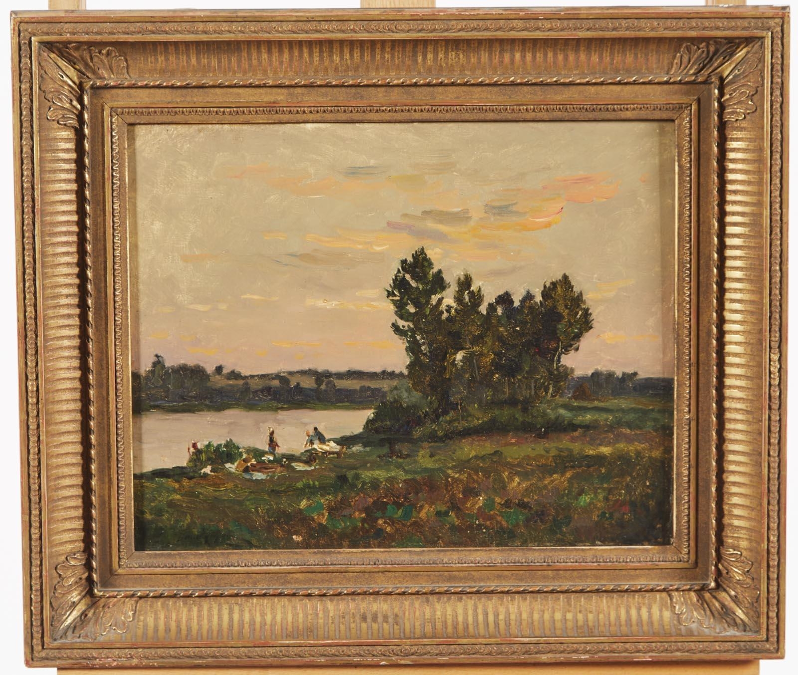 Hippolyte Camille Delpy | Lavandières au bord de la rivière | MutualArt