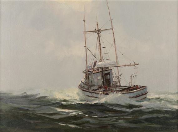 George William Bates | Off the West Coast - BC Troller | MutualArt