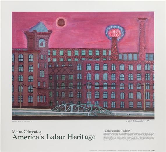 Ralph Fasanella | RED SKY POSTER FOR AMERICA'S LABOR HERITAGE (1991 ...