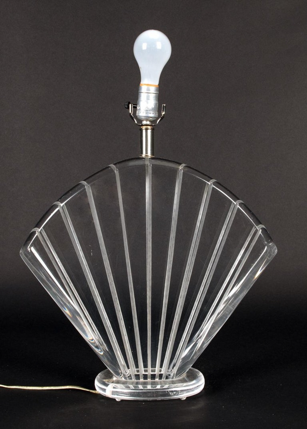 Hivo Van Teal | HIVO G. VAN TEAL SIGNED LUCITE FAN TABLE LAMP (Late ...
