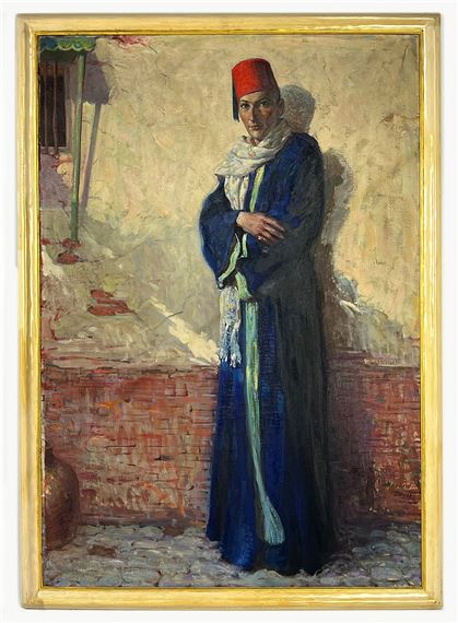Harold Mathews Brett | standing man wearing red fez and blue robe ...