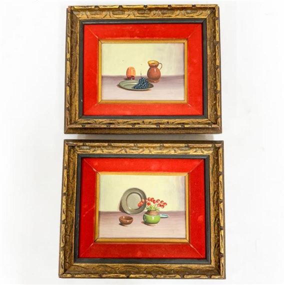 V. Weley | Pair of Original Oil Paintings on Board by Weley | MutualArt