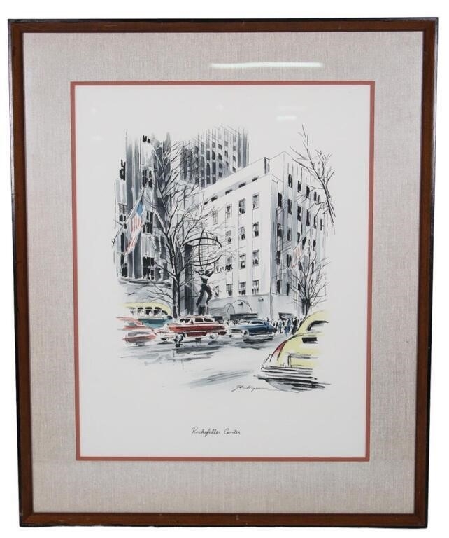 John Haymson | SIGNED JOHN HAYMSON ROCKEFELLER CENTER LITHO | MutualArt
