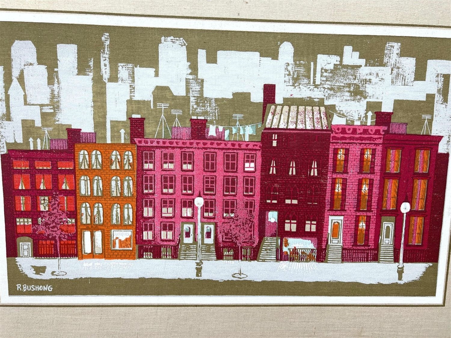 Robert Bushong | R BUSHONG Silkscreen Print of Buildings | MutualArt