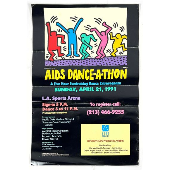 Keith Haring | Keith Haring 1991 AIDS Dance a Thon poster (1991 ...
