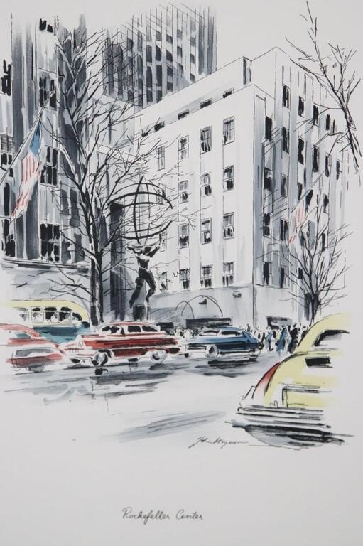 John Haymson | SIGNED JOHN HAYMSON ROCKEFELLER CENTER LITHO | MutualArt
