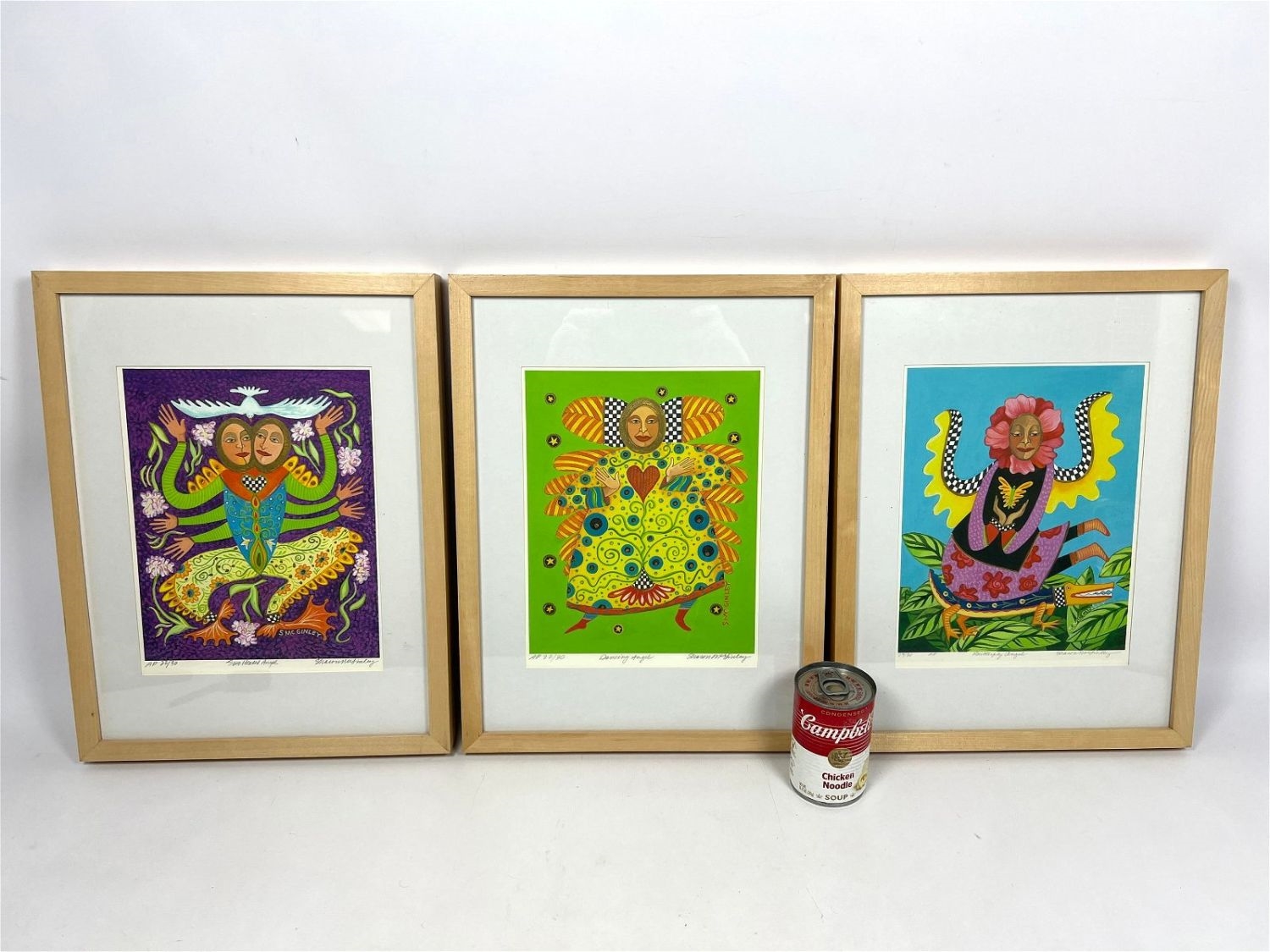 Sharon McGinley-Nally | Playful Figural Angels with Creatures | MutualArt