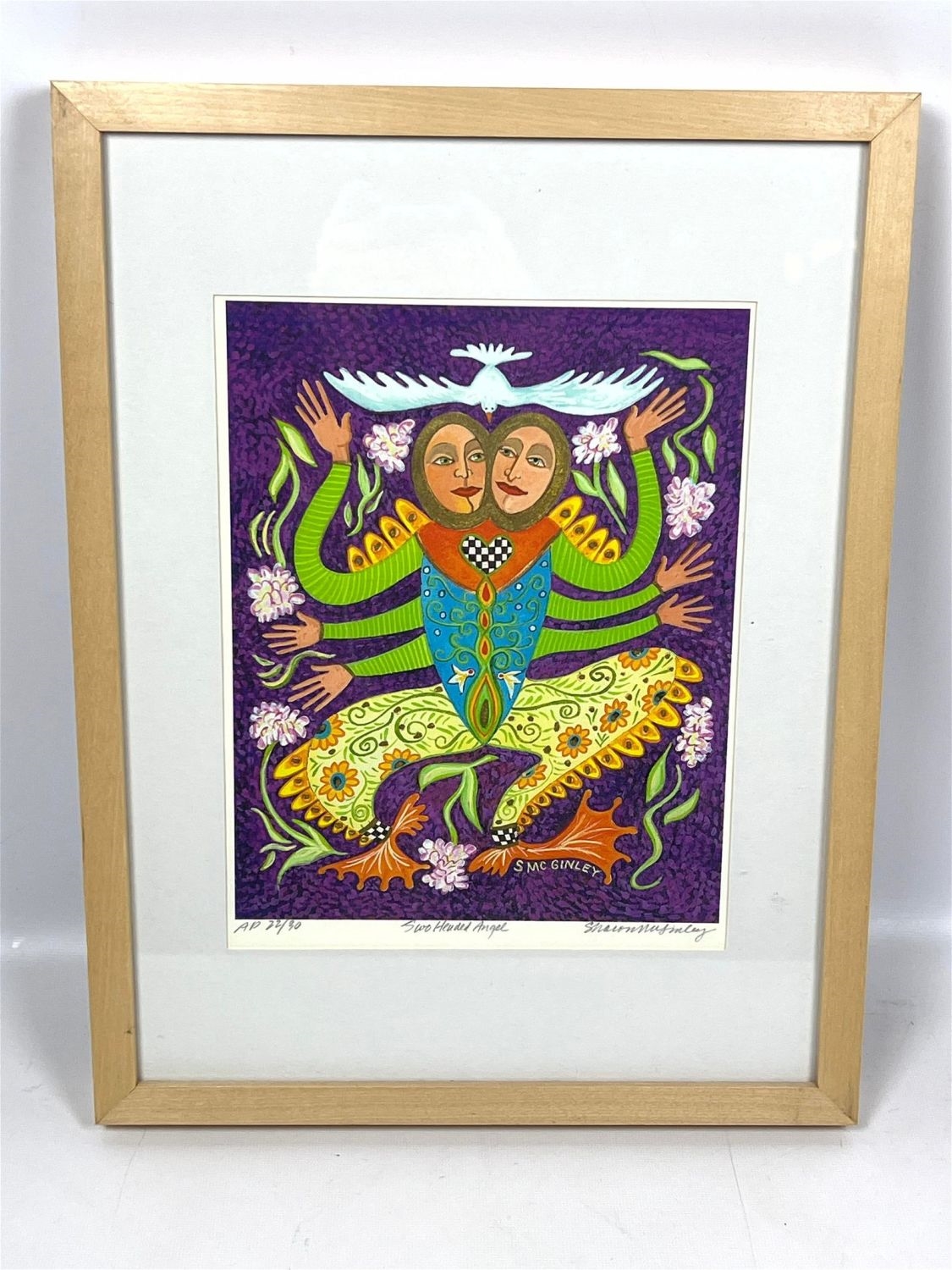 Sharon McGinley-Nally | Playful Figural Angels with Creatures | MutualArt