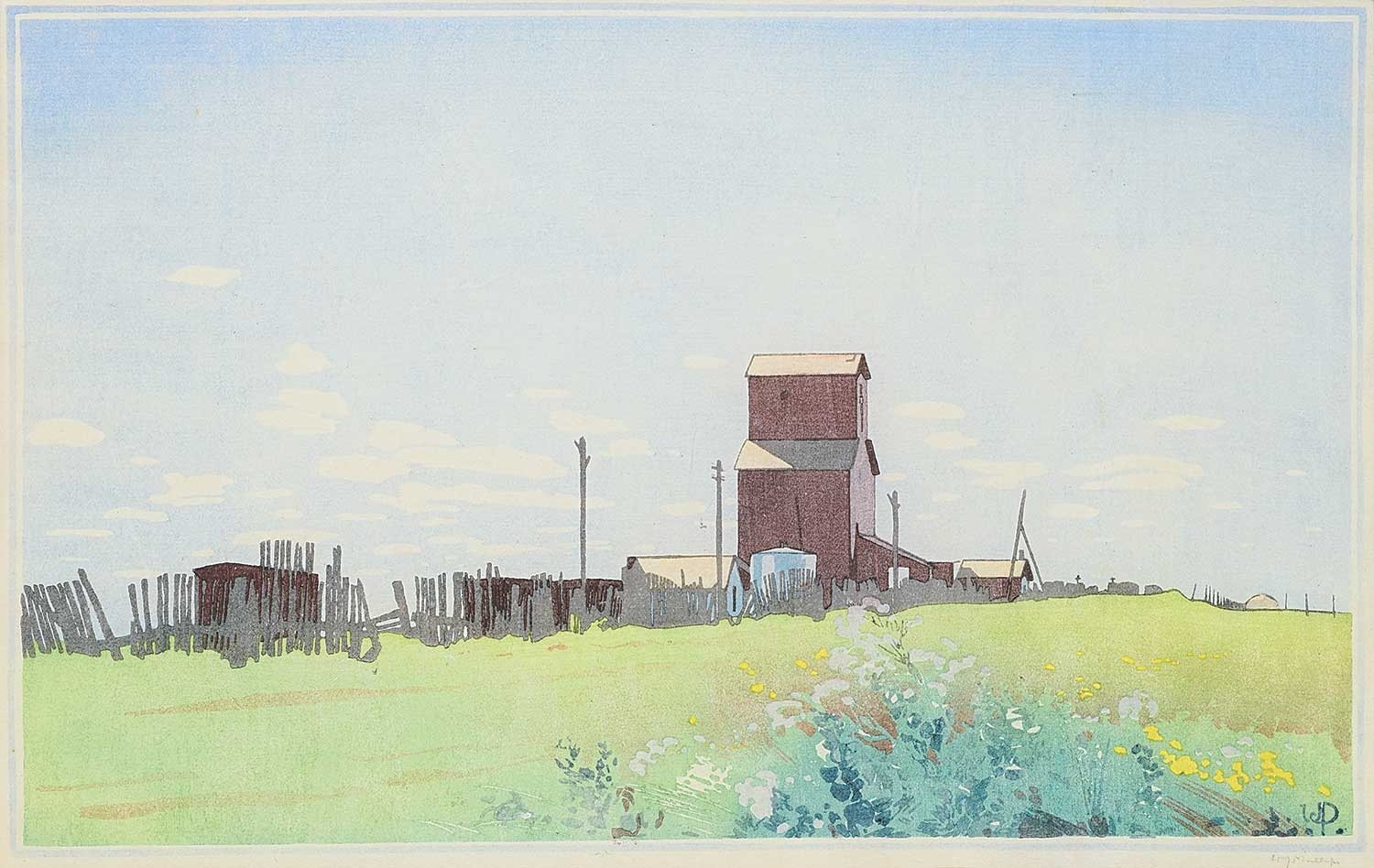 Walter Joseph Phillips | Grain Elevators at La Salle, Manitoba (1931 ...