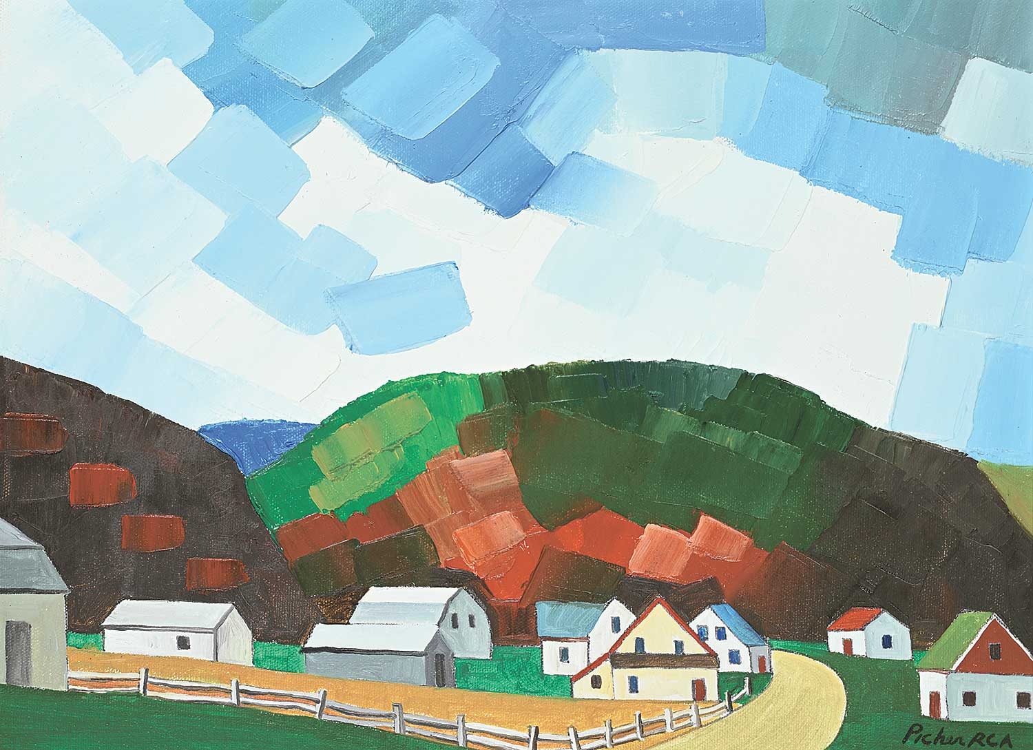Claude Picher | Village in the Gaspesian Mountains (1990) | MutualArt