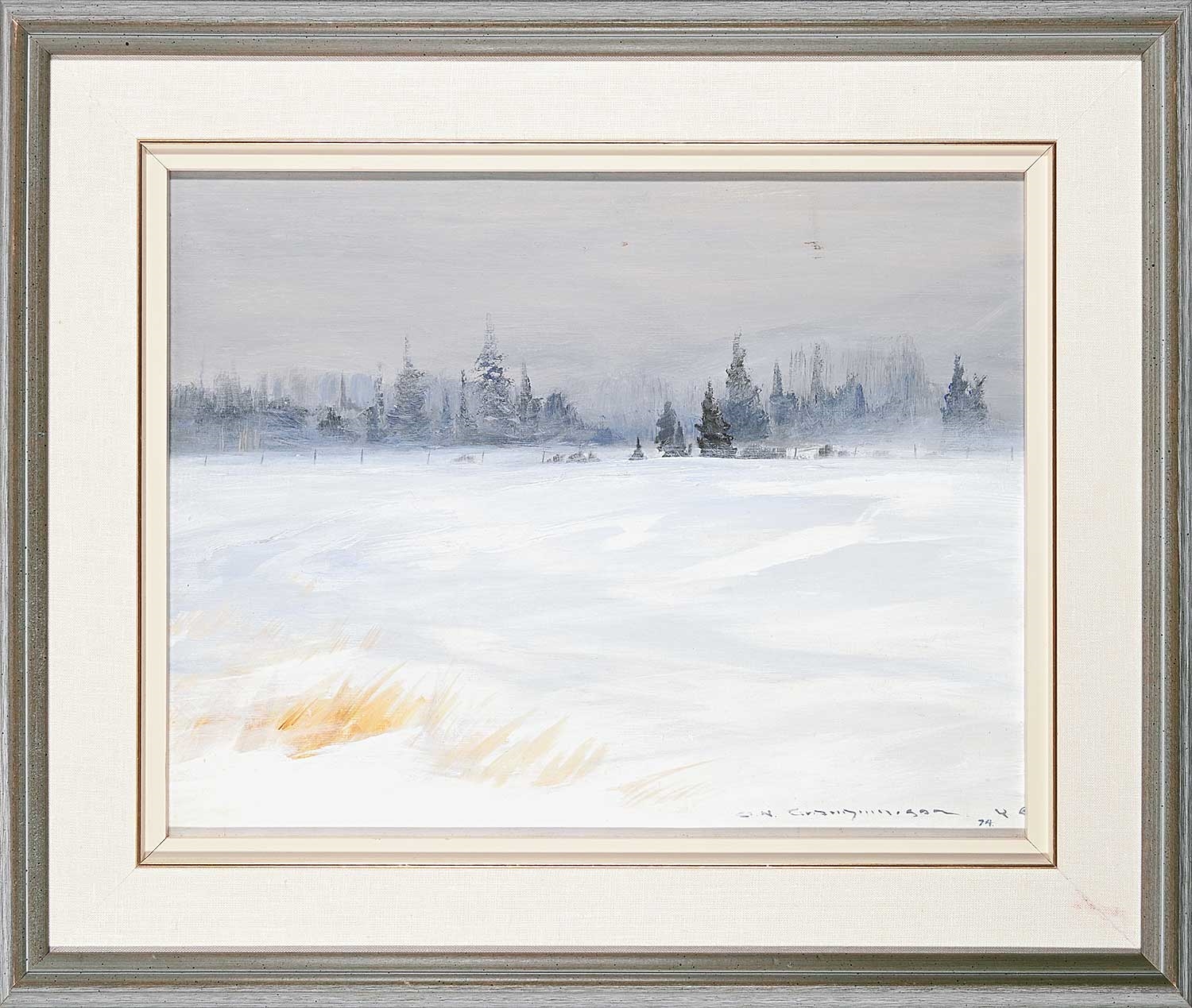 Orestes Nicholas de Grandmaison | Spruce Trees in Snowstorm (1974 ...