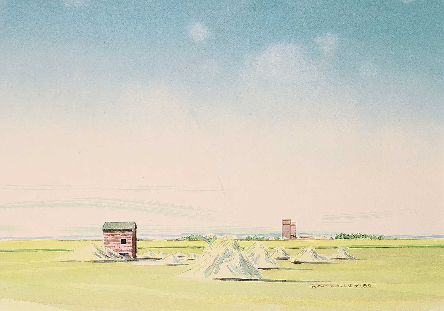 Robert Newton Hurley | Untitled - Elevators and Stooks (1959) | MutualArt
