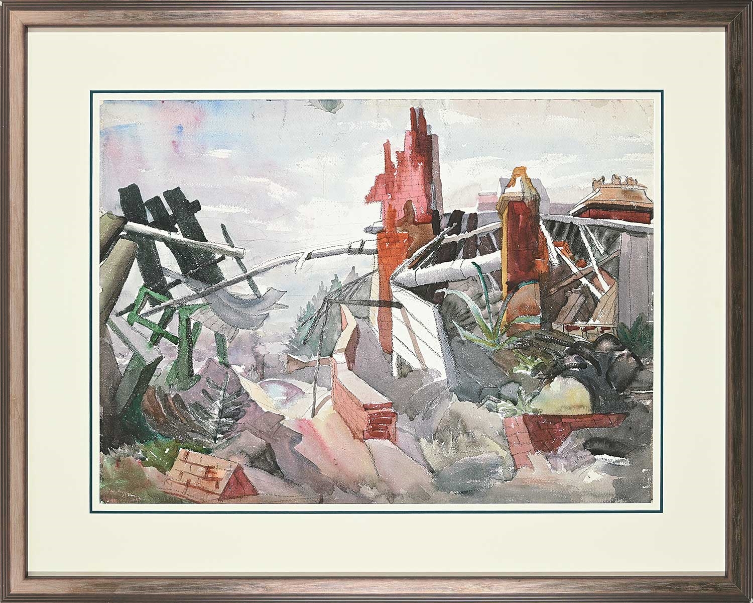 Jack Leonard Shadbolt | WWII Shelled Township / Hen in Cage [Double ...