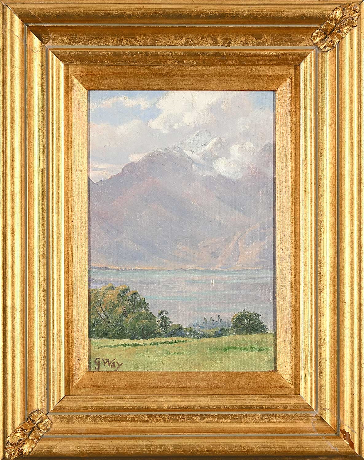 Charles Jones Way | Sailboat on Mountain Lake | MutualArt