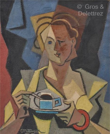 Jean Metzinger | Portrait of a woman holding a coffee cup | MutualArt