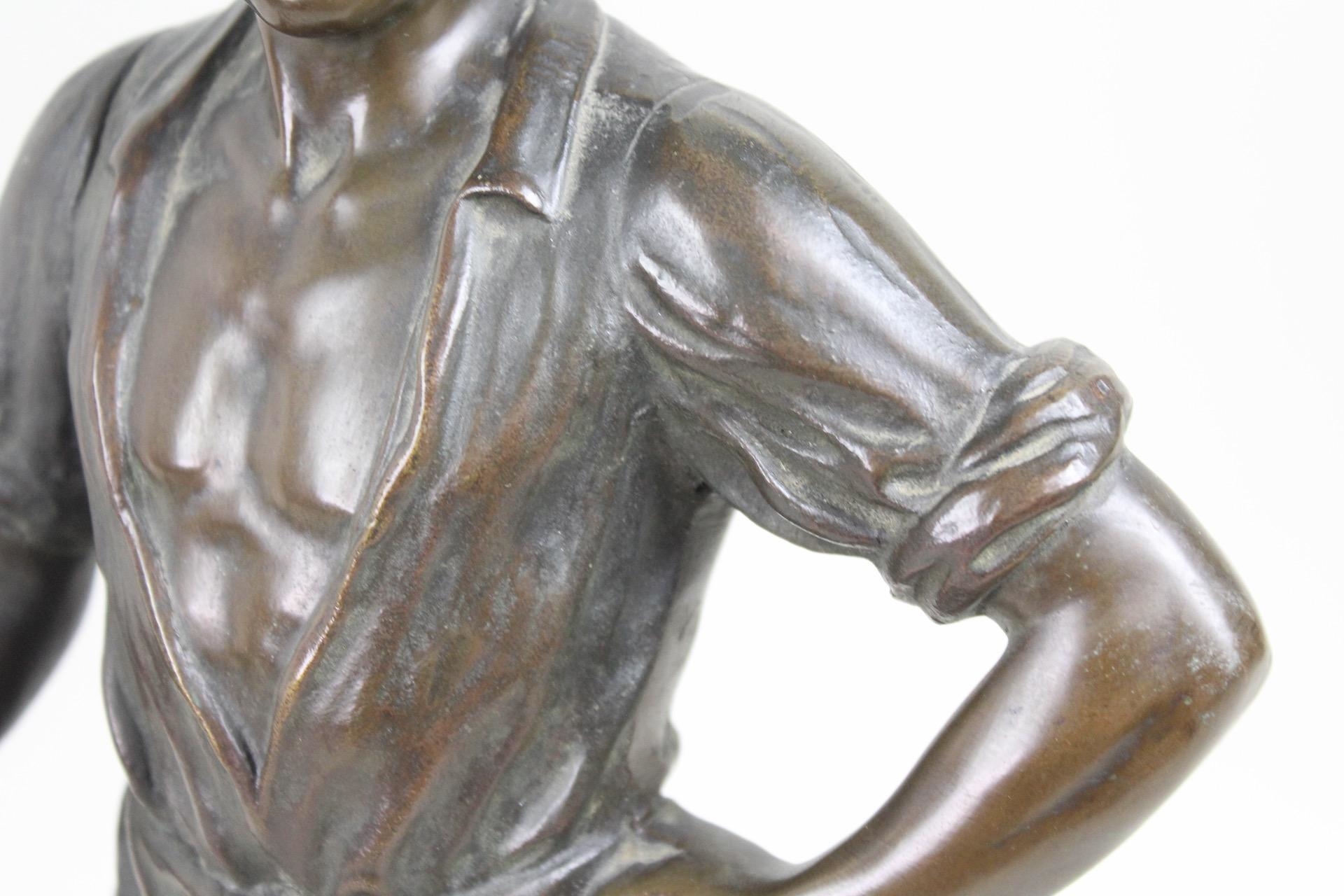 Hans Rieder | Hans Rieder Bronze Sculpture of Blacksmith | MutualArt