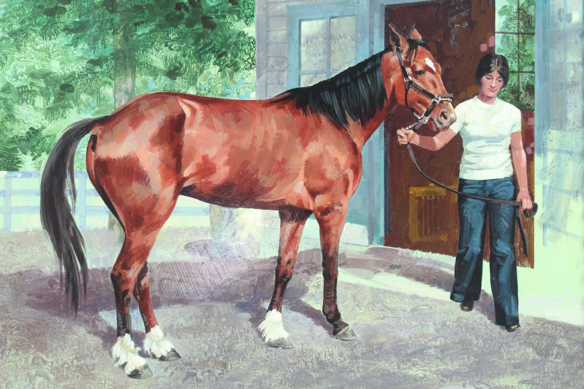 George Englert | Painting of Woman & Horse | MutualArt