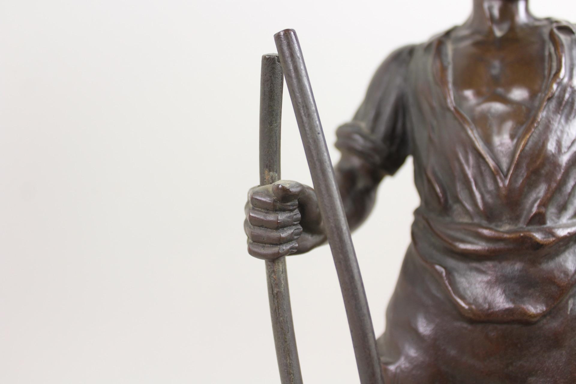 Hans Rieder | Hans Rieder Bronze Sculpture of Blacksmith | MutualArt