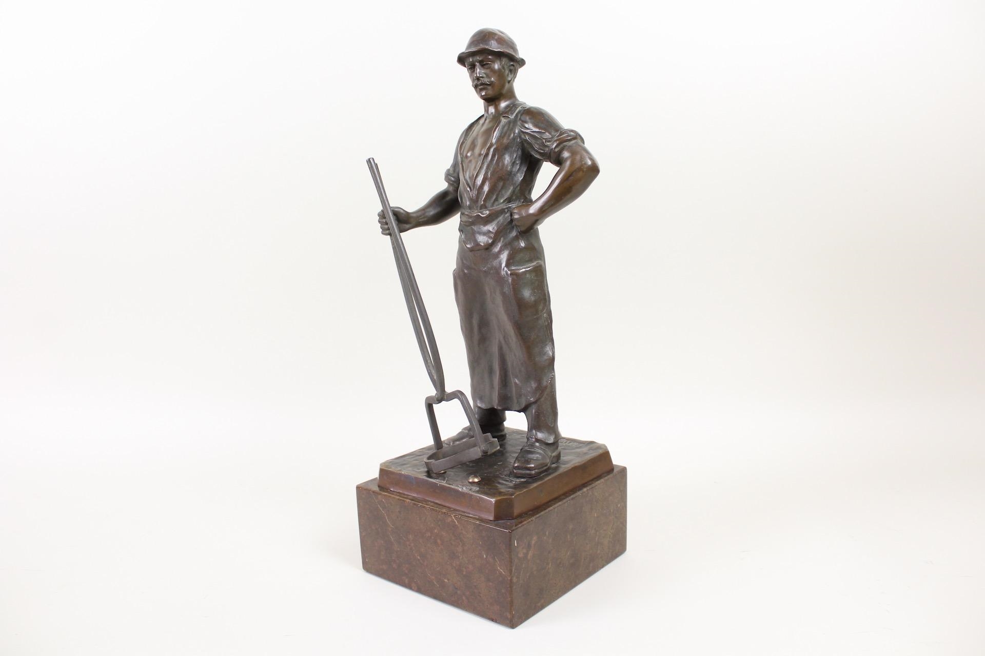 Hans Rieder | Hans Rieder Bronze Sculpture of Blacksmith | MutualArt