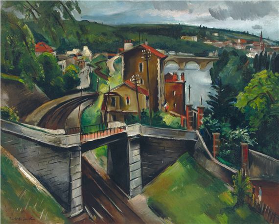 Rudolf Jacobi | Pariser Vorort. Öl auf Leinwand. Um 1926/27. 80 x 99,5 ...