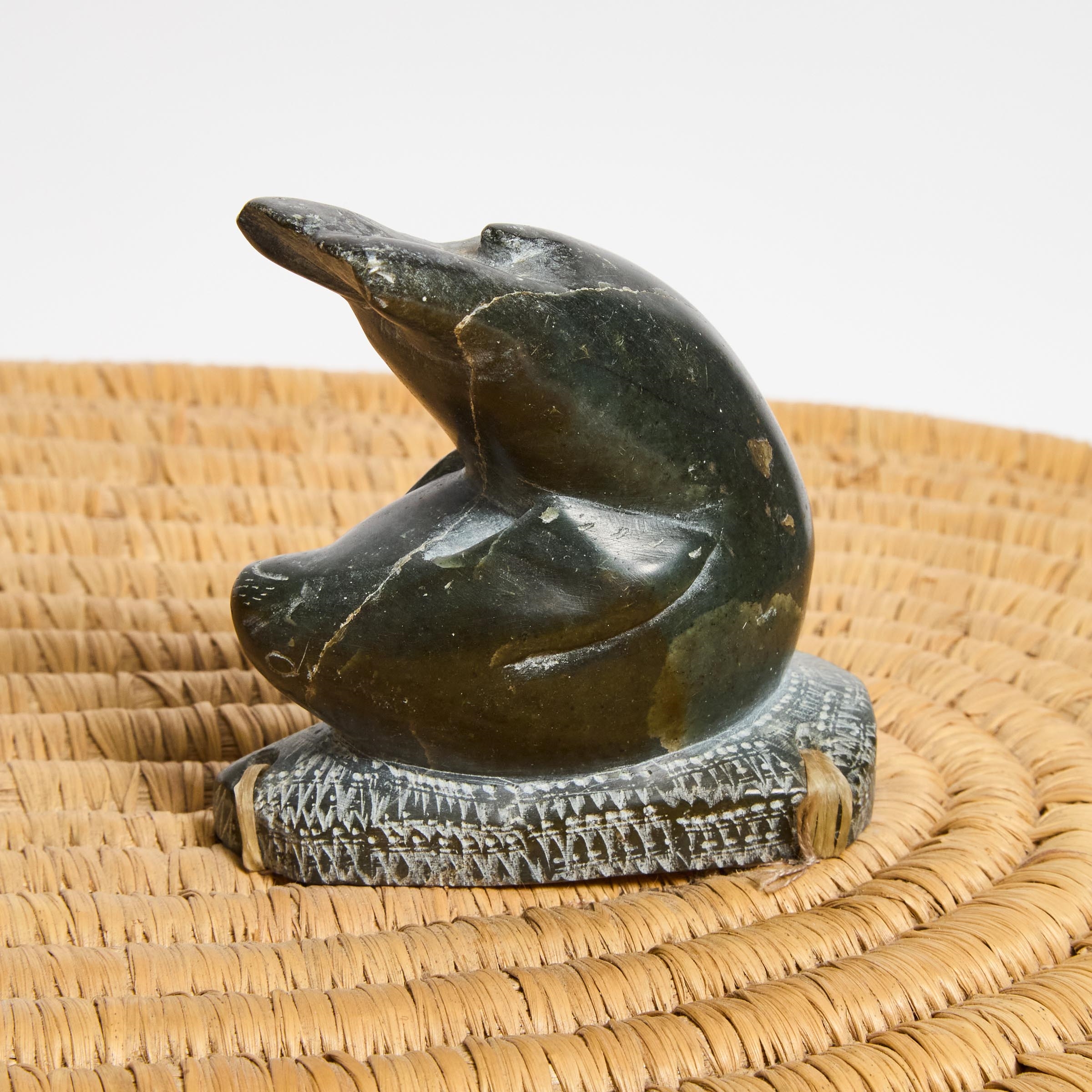 Sarah Kingalik | COILED LIDDED BASKET WITH TWO SEAL KNOPS | MutualArt