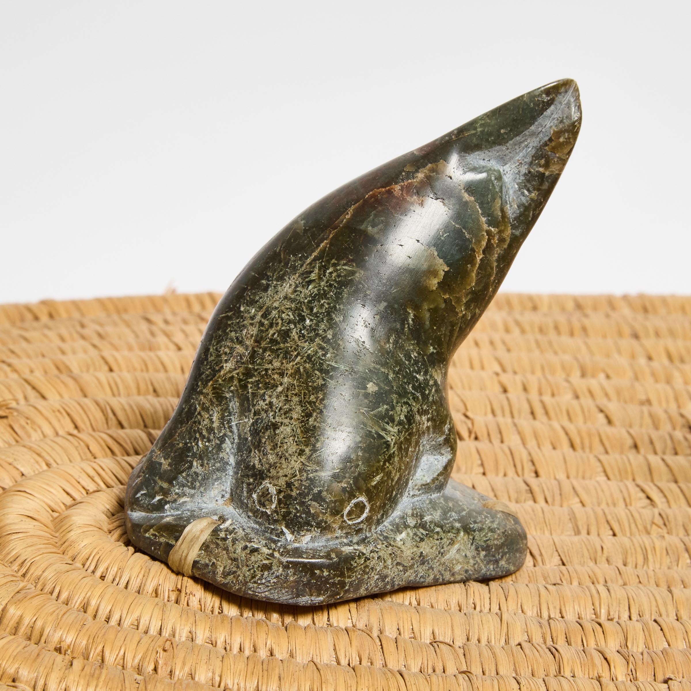 Sarah Kingalik | COILED LIDDED BASKET WITH TWO SEAL KNOPS | MutualArt