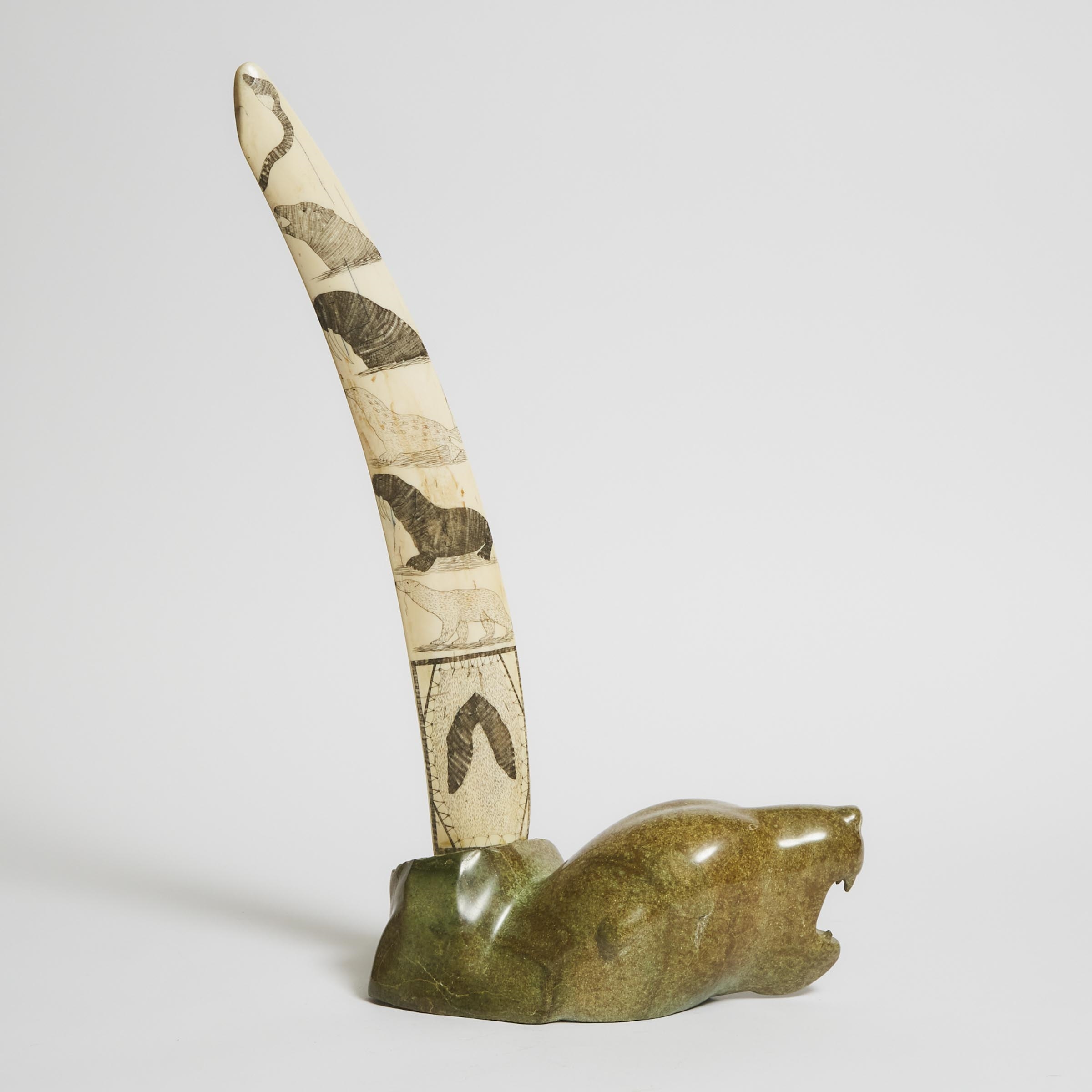 Mosesie Kolola | TUSK INCISED WITH PREDATORS AND PREY, CA. 1974 (Circa ...